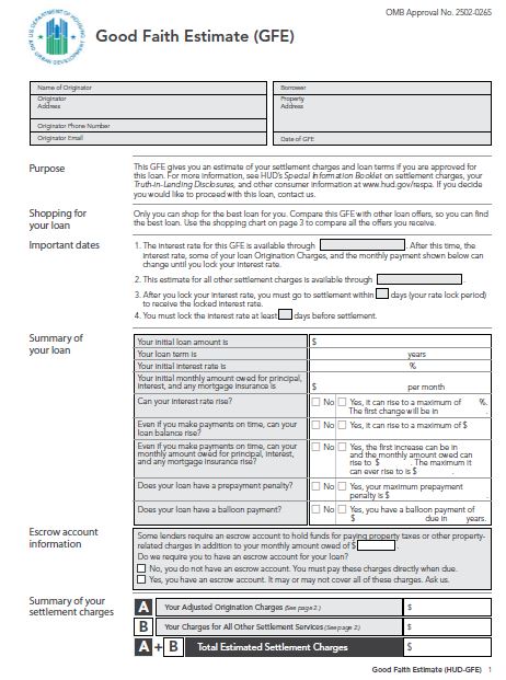 Real Estate Term of the Day: Good Faith, Good Faith Estimate – LESLIE ...
